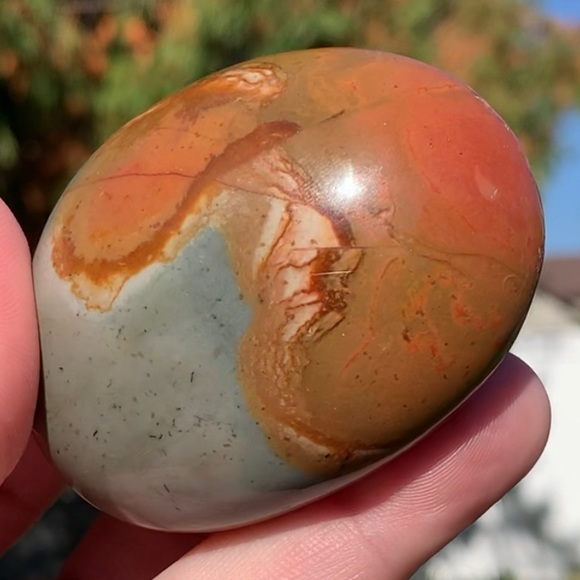Other | Polychrome Jasper Colorful Palm Stone Healing Reiki Crystal ...